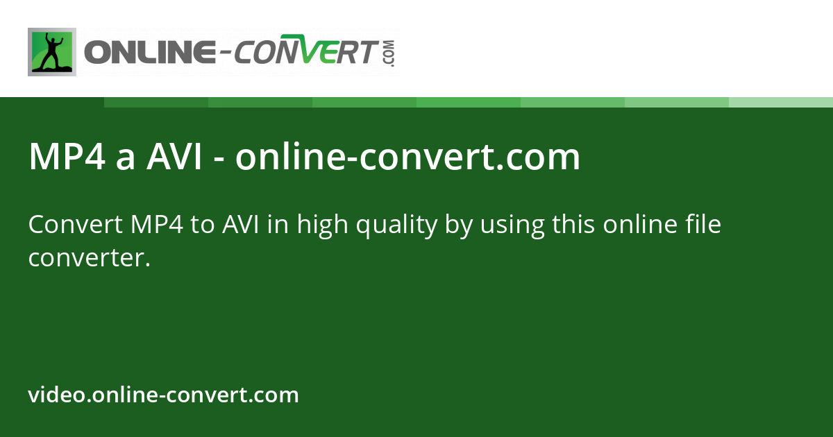 MP4 a AVI - online-convert.com
