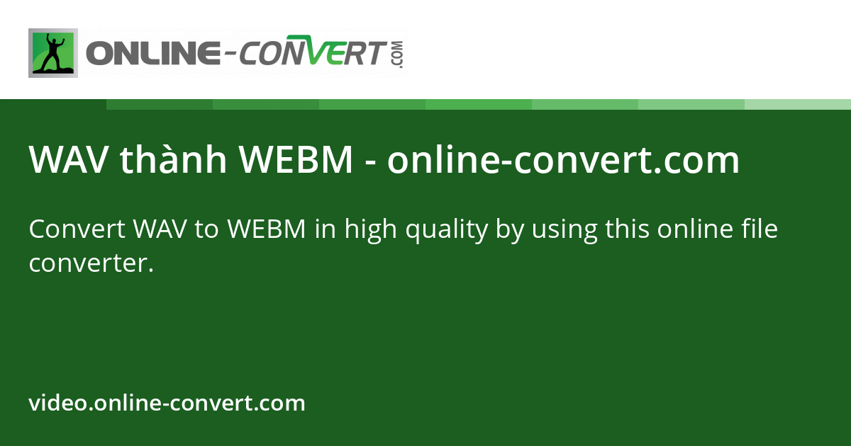 WAV sang WEBM - online-convert.com
